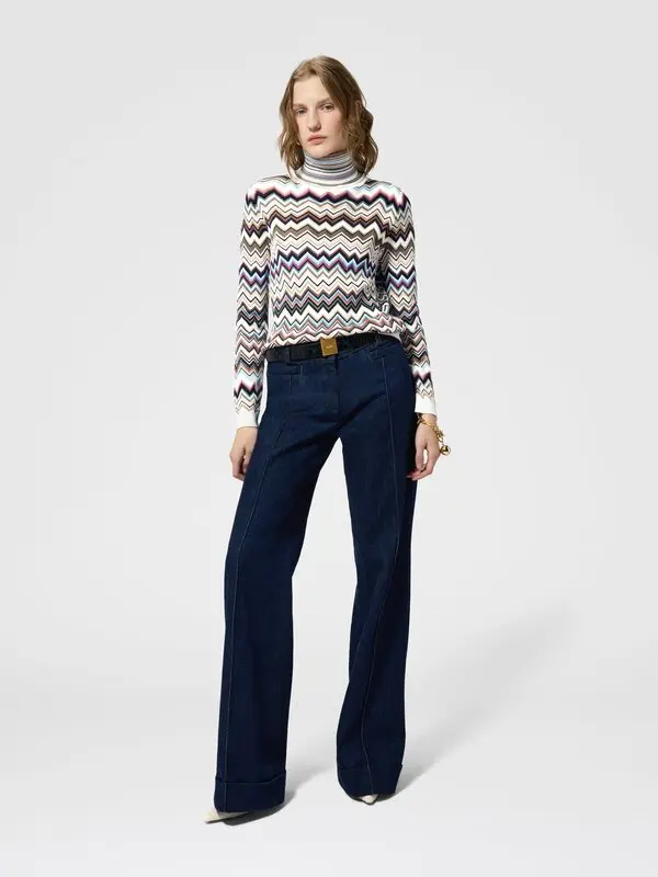 Missoni Zig Zag Wool And Viscose Turtleneck Sweater