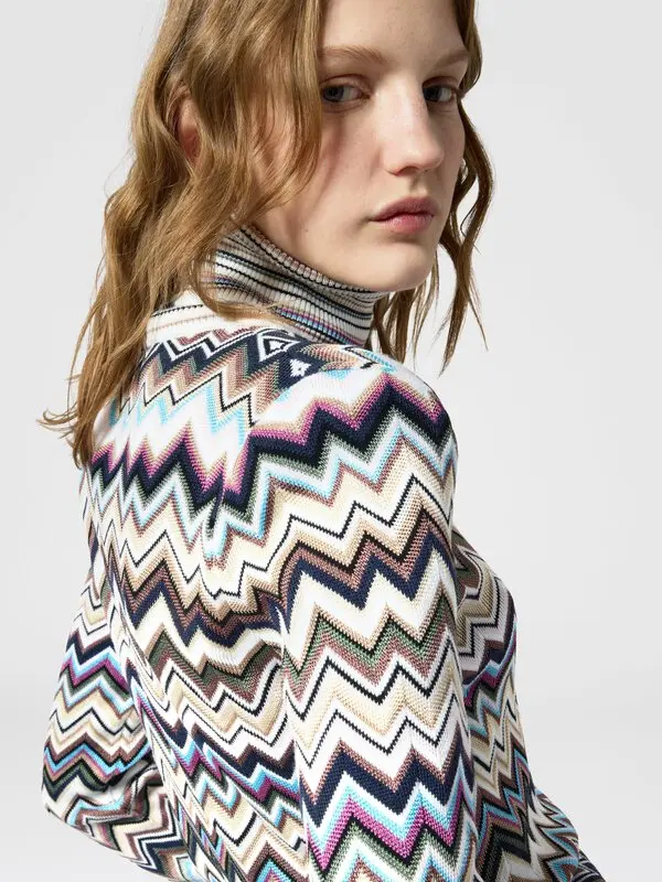 Missoni Zig Zag Wool And Viscose Turtleneck Sweater