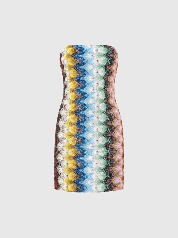 Missoni Lamé Viscose Bustier Mini Dress - Multicoloured