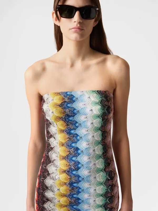 Missoni Lamé Viscose Bustier Mini Dress - Multicoloured