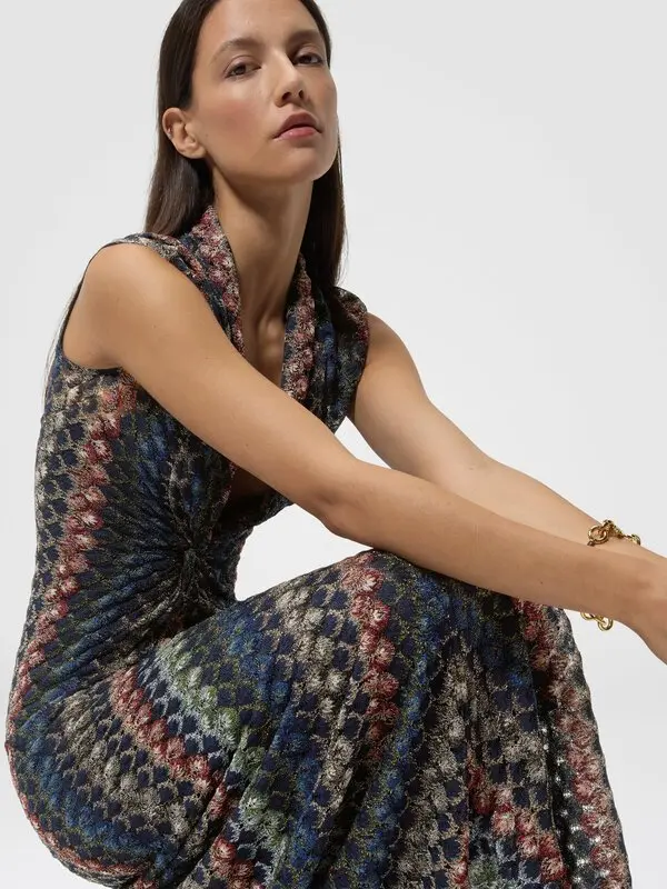 Missoni Long Lace Dress With Knot Detail