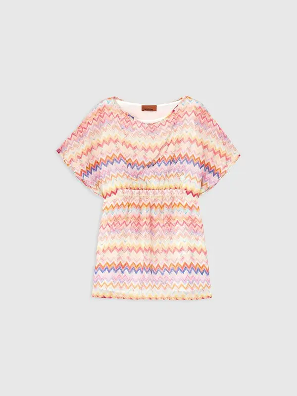 Missoni Short Dress In Cotton And Silk Blend - Multicoloured