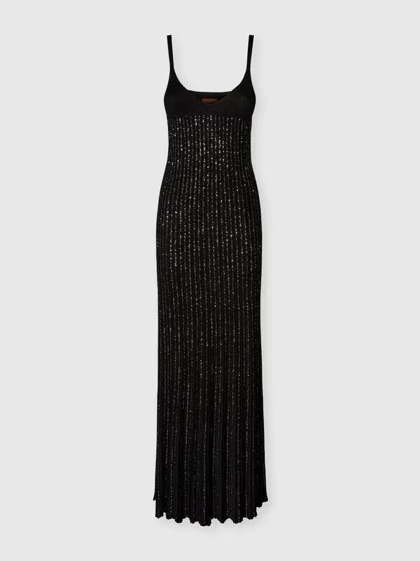 Missoni Sleeveless Mixed Viscose Lamé Gown With Sequins