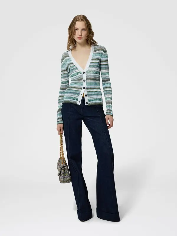 Missoni Ribbed Striped Viscose-blend Cardigan