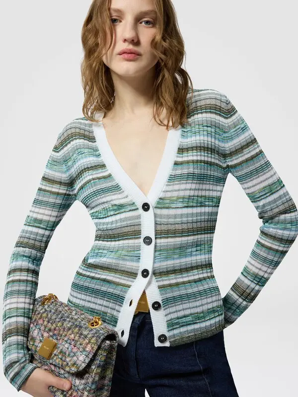 Missoni Ribbed Striped Viscose-blend Cardigan