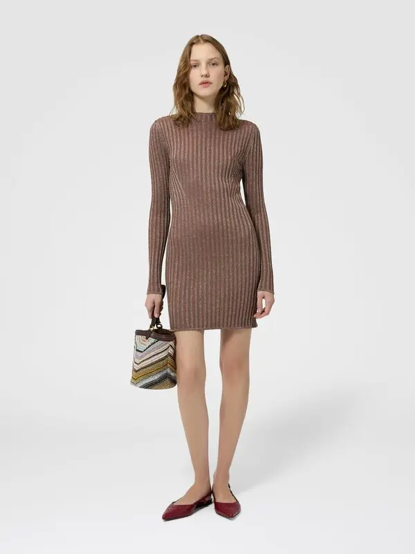 Missoni Ribbed Viscose Lamé Mini Dress