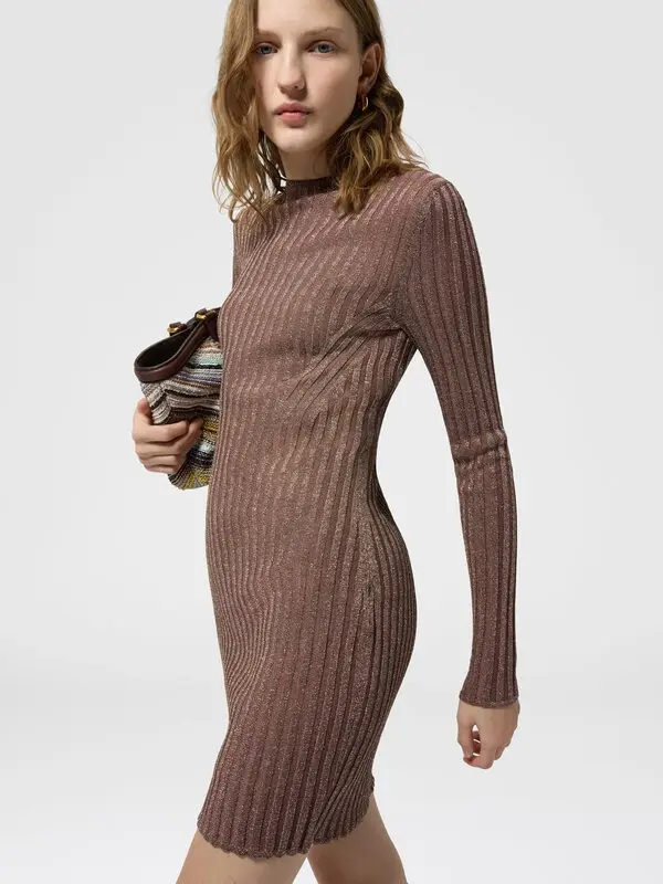 Missoni Ribbed Viscose Lamé Mini Dress