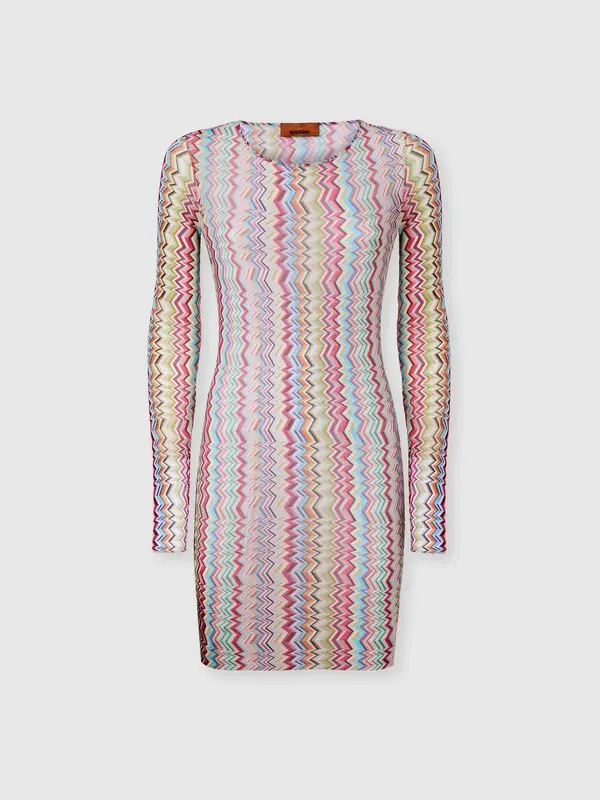 Missoni Midi Dress In Zig Zag Printed Tulle