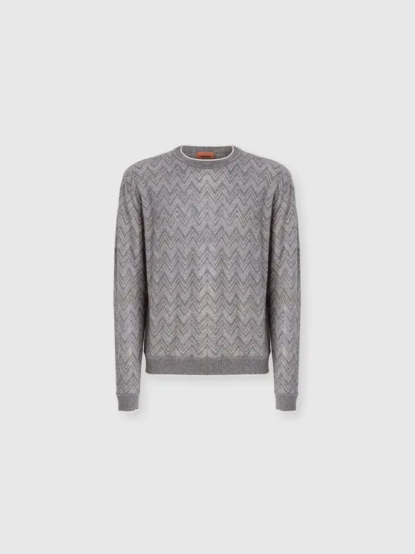 Missoni Crew-neck Cashmere Pullover With Zigzag Pattern