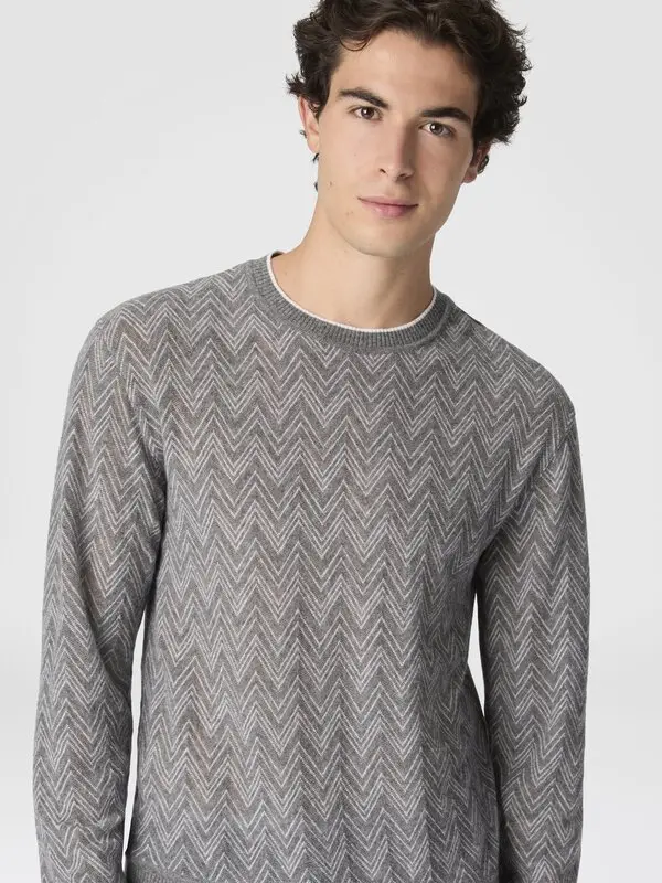 Missoni Crew-neck Cashmere Pullover With Zigzag Pattern