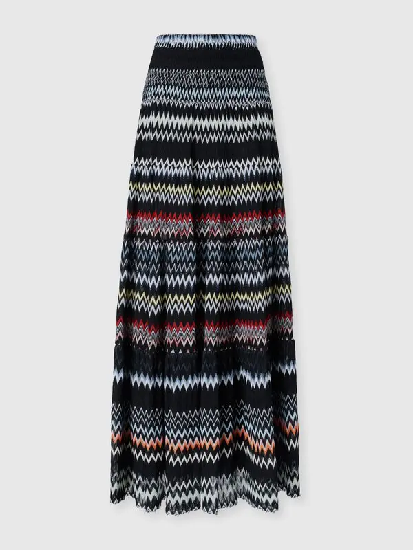 Missoni Zig Zag Viscose And Cotton Maxi Skirt