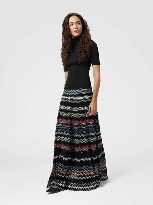 Missoni Zig Zag Viscose And Cotton Maxi Skirt