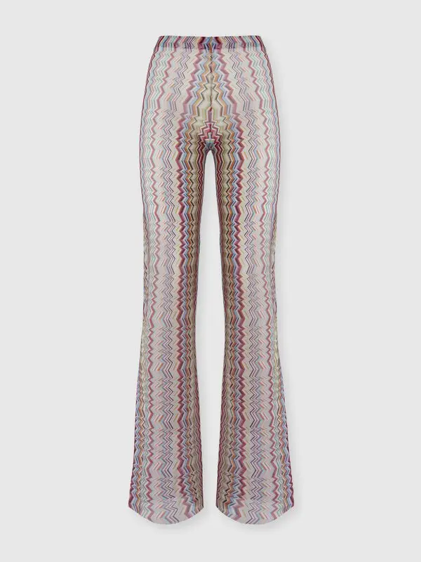 Missoni Flared Pants In Printed Zigzag Tulle