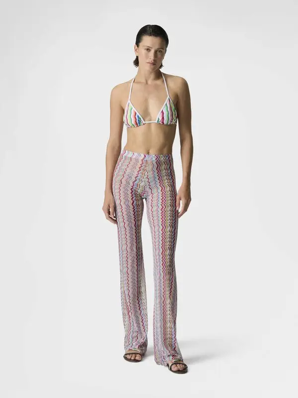 Missoni Flared Pants In Printed Zigzag Tulle