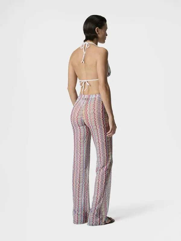 Missoni Flared Pants In Printed Zigzag Tulle