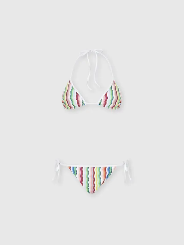 Missoni Triangle Bikini In Terry Cloth With Zigzag Print - Multicoloured