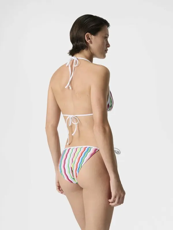 Missoni Triangle Bikini In Terry Cloth With Zigzag Print
