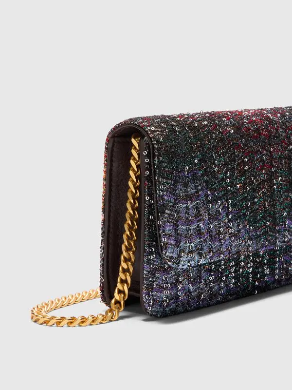 Missoni Leather And Canvas Wallet On Chain