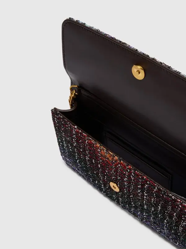 Missoni Leather And Canvas Wallet On Chain