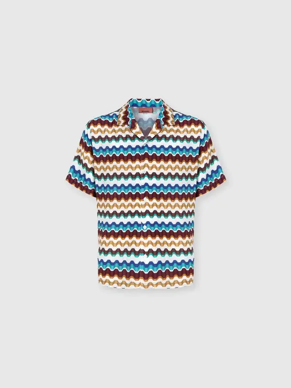 Missoni Viscose Bowling Shirt With Greek Key Print - Multicoloured