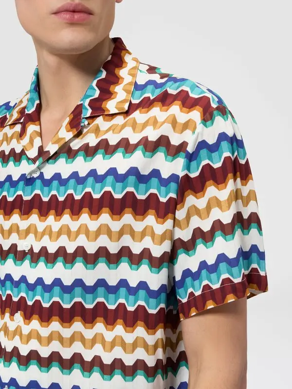 Missoni Viscose Bowling Shirt With Greek Key Print - Multicoloured
