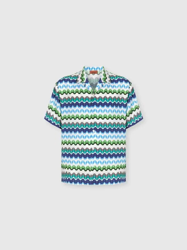 Missoni Viscose Bowling Shirt With Greek Key Print - Multicoloured