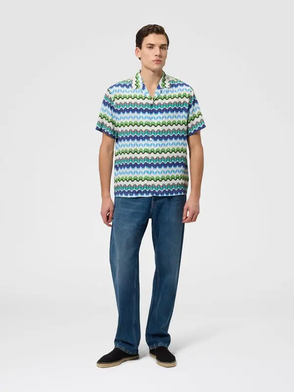 Missoni Viscose Bowling Shirt With Greek Key Print - Multicoloured