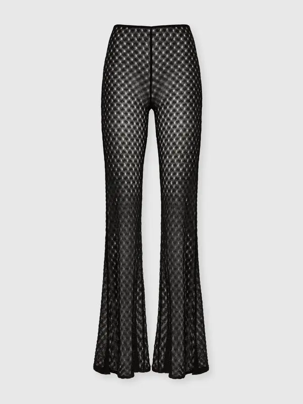 Missoni Flared Lamé Viscose Raschel Trousers - Black