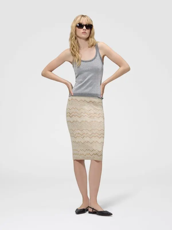 Missoni Chevron Wool And Viscose Mini Skirt