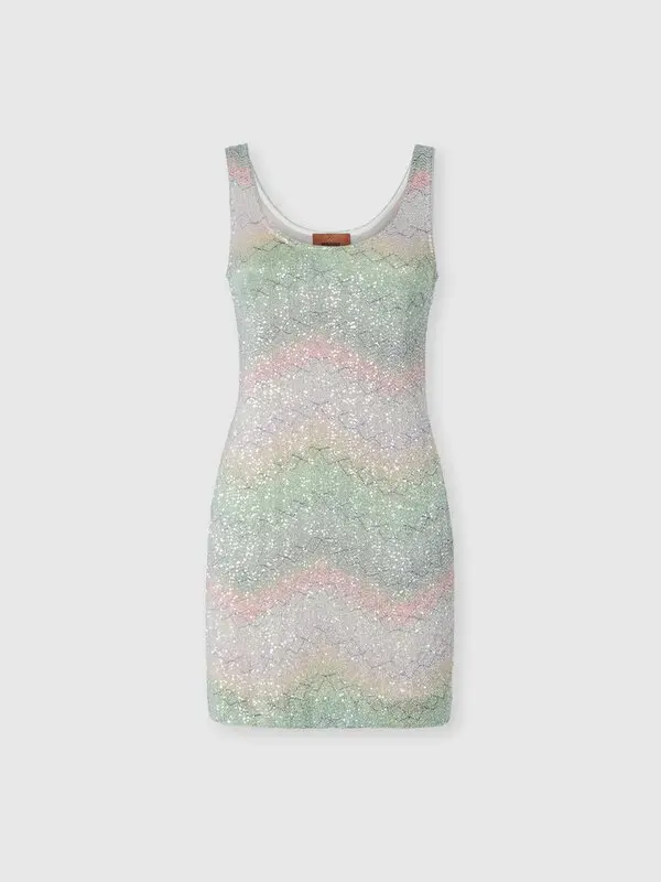 Missoni Dégradé Knit Mini Dress With Sequins