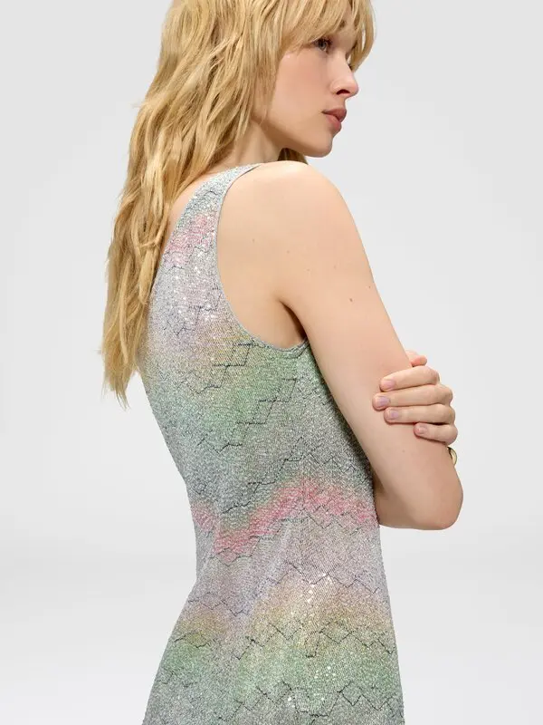 Missoni Dégradé Knit Mini Dress With Sequins