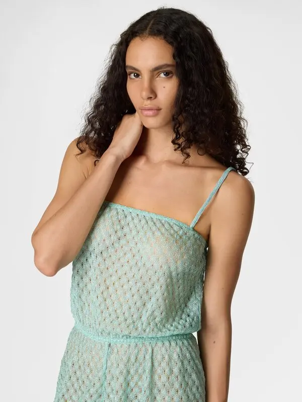 Missoni Short Jumpsuit In Lamé Viscose With Spiderweb Motif