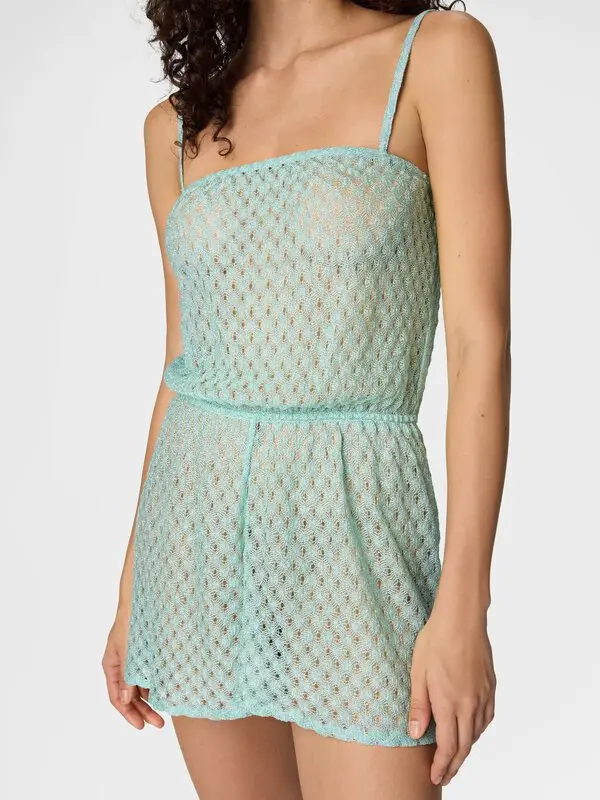 Missoni Short Jumpsuit In Lamé Viscose With Spiderweb Motif
