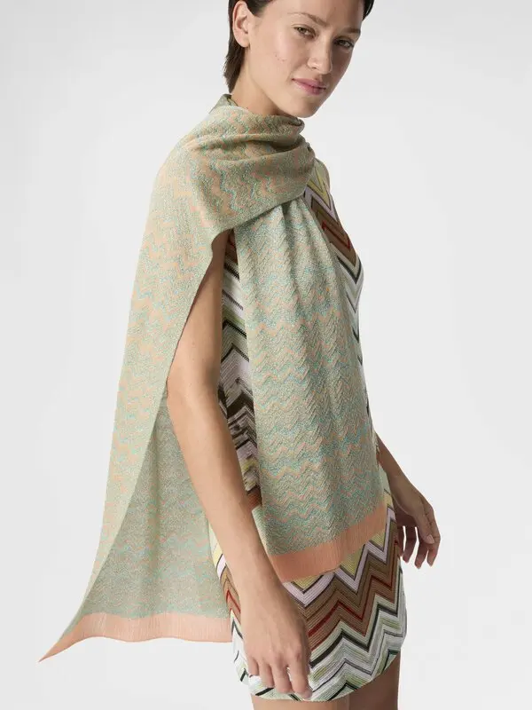 Missoni Zigzag Viscose-blend Scarf With Ribbed Edge