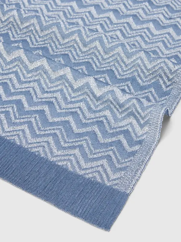 Missoni Zigzag Viscose-blend Scarf With Ribbed Edge