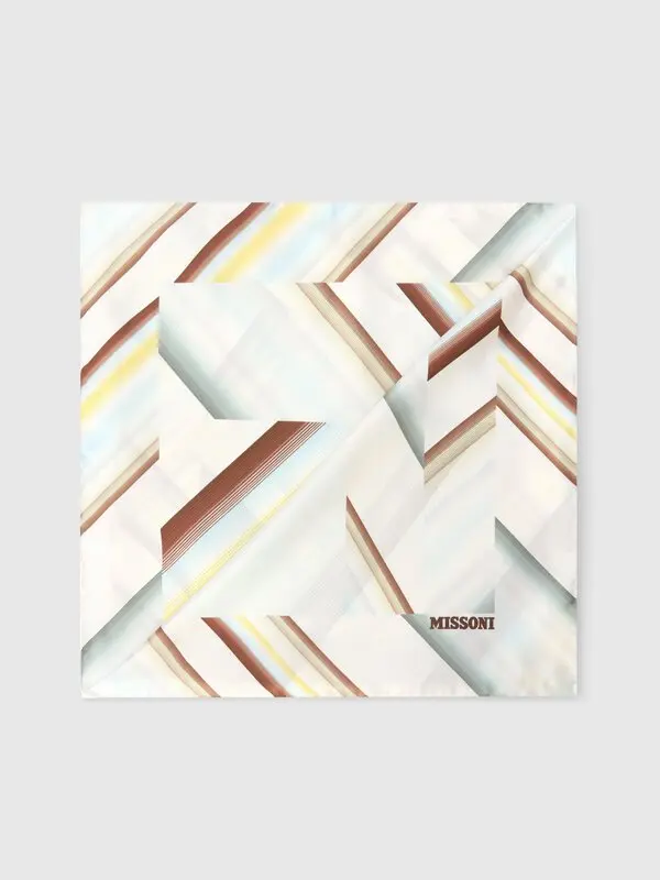 Missoni Pure Silk Foulard With Print And Logo Lettering - Multicoloured