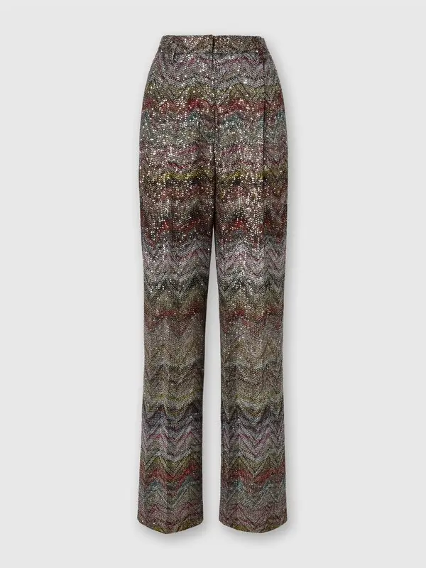 Missoni Wide Leg Pants With Zigzag Pattern