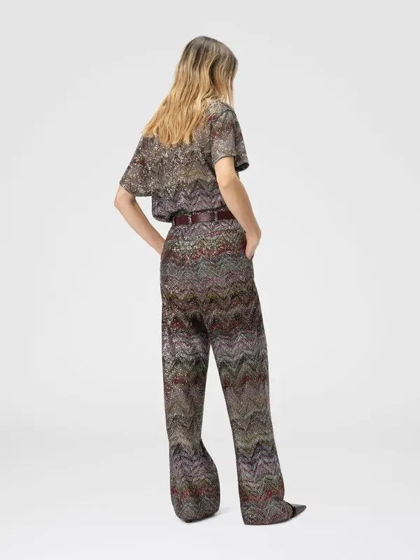 Missoni Wide Leg Pants With Zigzag Pattern