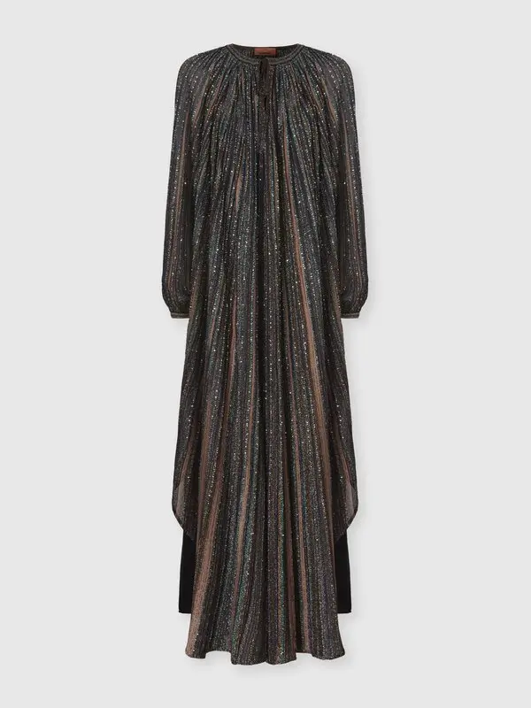 Missoni Ribbed Viscose Lamé Caftan With Wide Sleeves