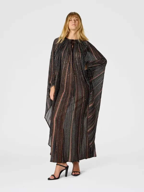 Missoni Ribbed Viscose Lamé Caftan With Wide Sleeves