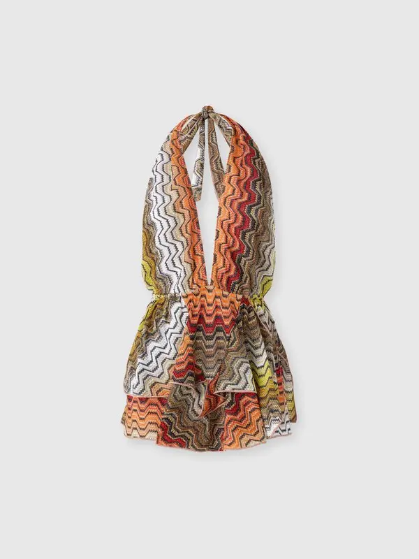 Missoni Short Cover-up With Greek Motif And Open Back - Multicoloured