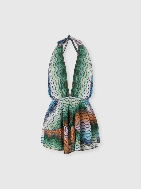 Missoni Short Cover-up With Greek Motif And Open Back - Multicoloured