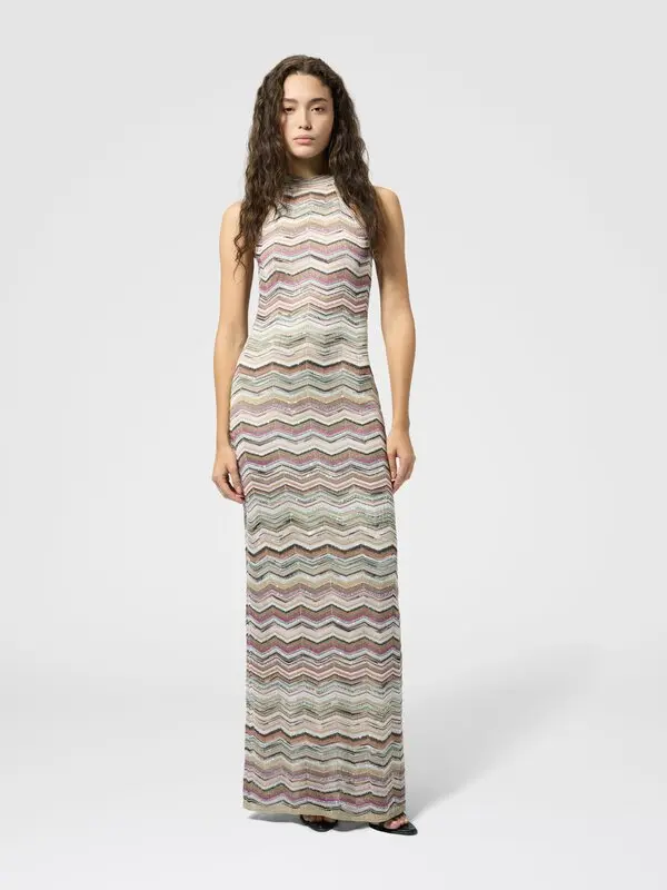 Missoni Long Dress With Halterneck And Sequins