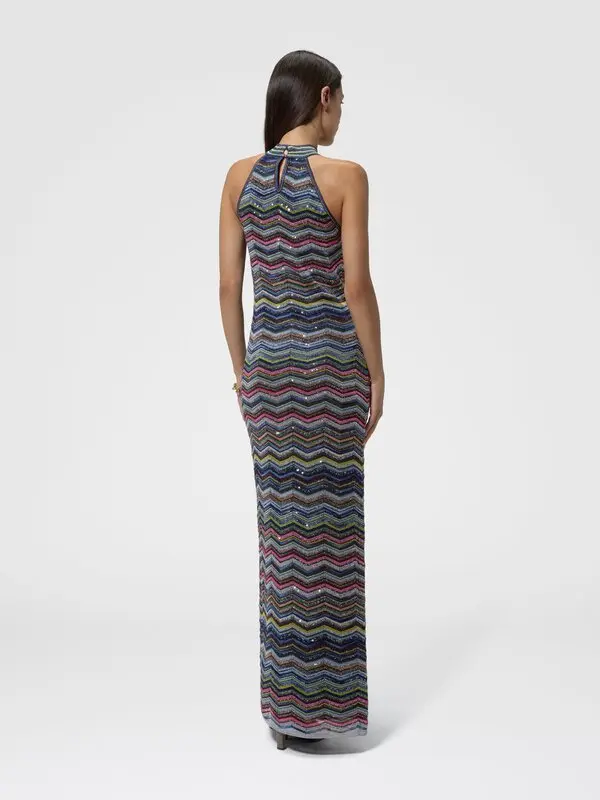 Missoni Long Dress With Halterneck And Sequins