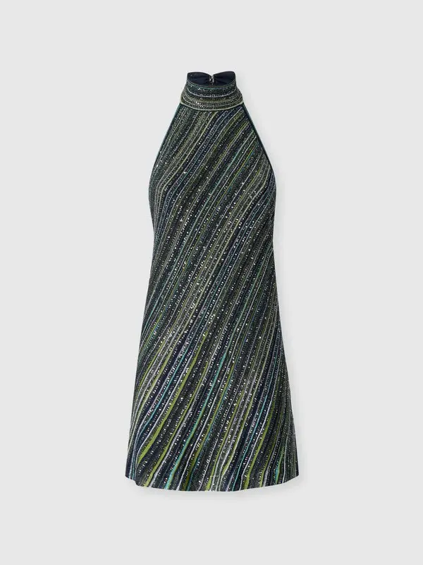 Missoni Sequin Halterneck Mini Dress - Green