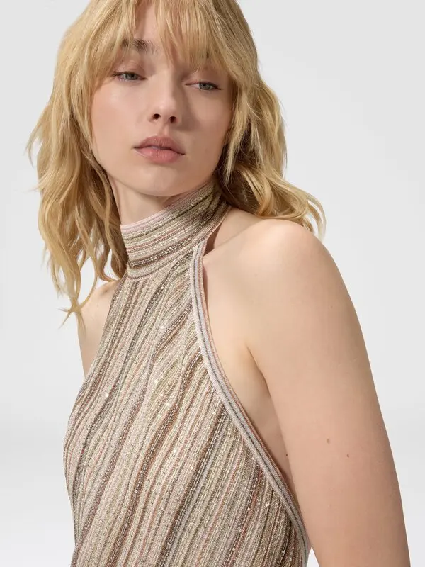 Missoni Sequined Halterneck Mini Dress - Pink