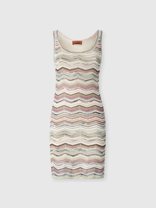 Missoni Chevron Knit Mini Dress With Sequins