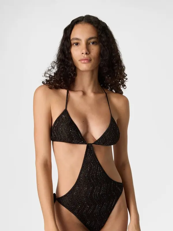 Missoni Zigzag Mesh Trikini With Sequins