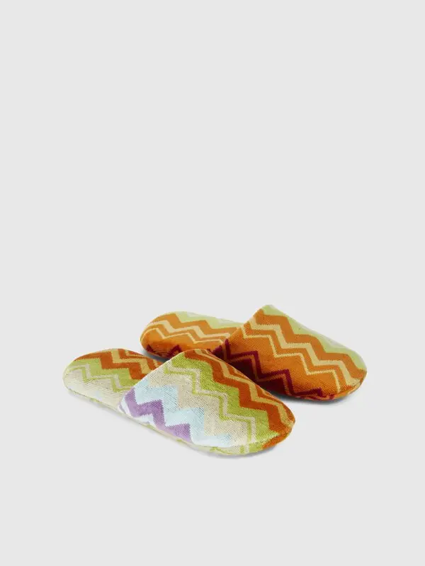 Missoni Giacomo Cotton Terry Chevron Slippers - Orange