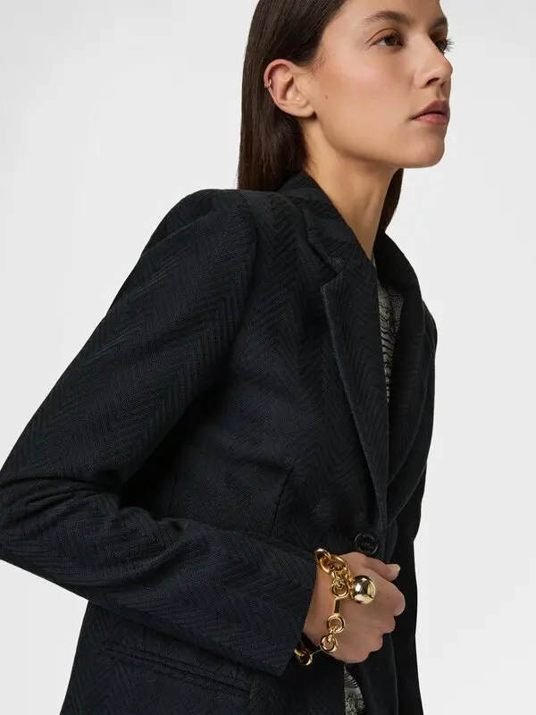 Missoni Single-breasted Tone-on-tone Zigzag Cotton And Viscose Blazer